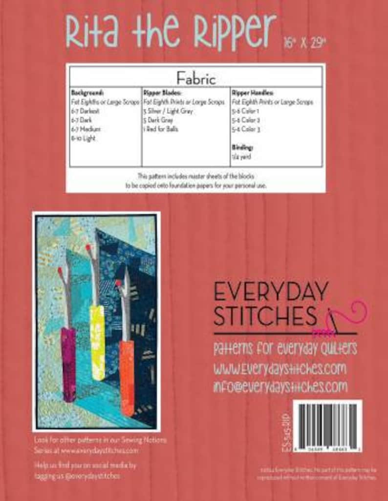 Rita the Ripper Quilt Pattern by Everyday Stitches - Etsy