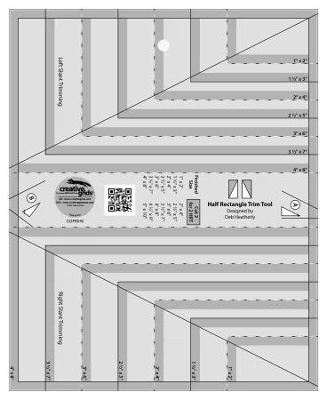 Creative Grids Half Rectangle Trim Tool Quilt Ruler - CGRDH6 - Etsy