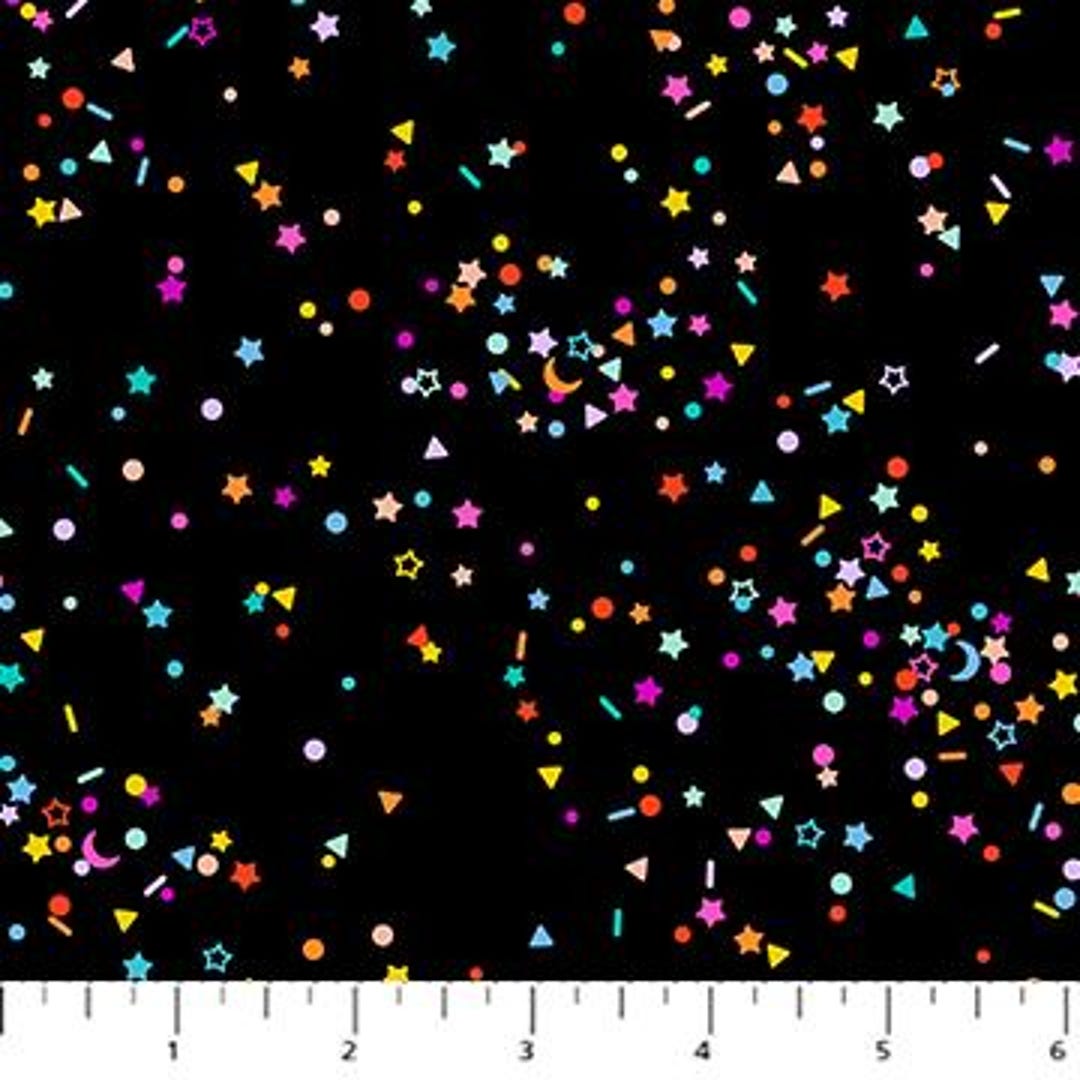 Dusk Black Multi Sprinkles - Figo Fabrics - 92042-99 - Etsy