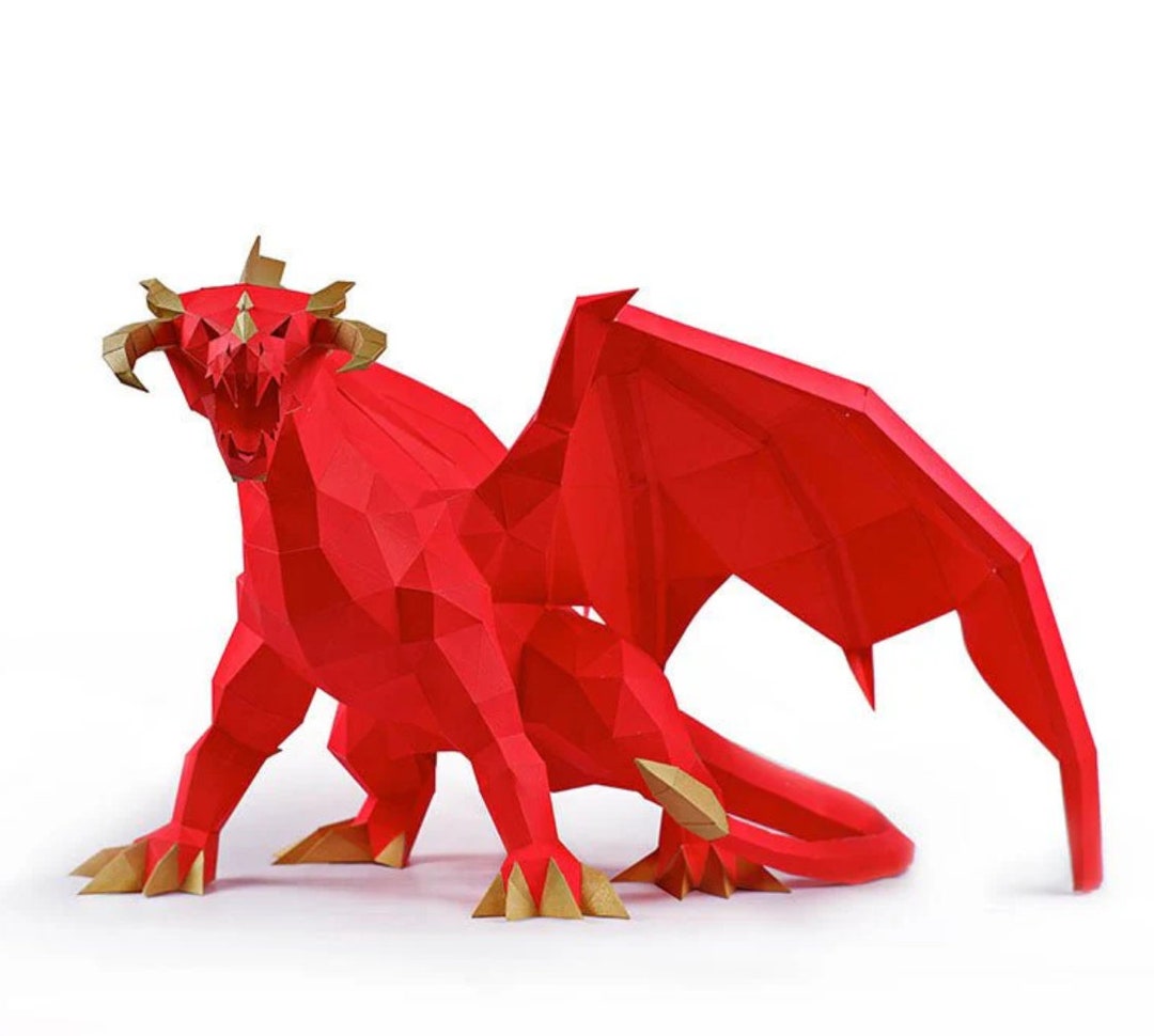Dragon - 3D Papercraft Wall Art by Papercraft World Product - Model DIY ...