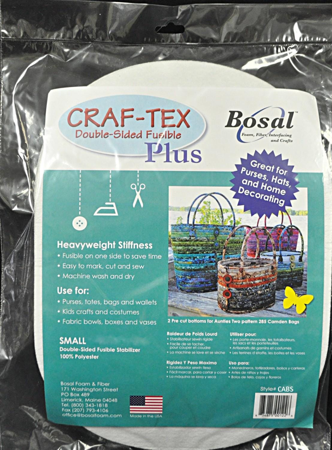 Bosal - Craf-tex - Double-sided Fusible Plus - Aunties Two Camden Bag Bottoms - Size Small - Etsy