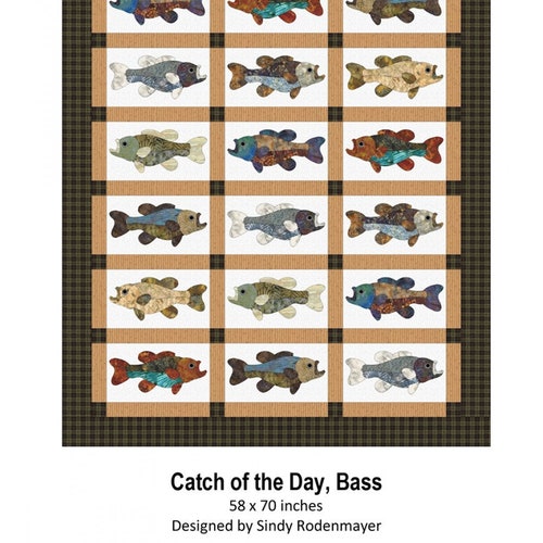 Catch of the Day Bass applique Quilt Pattern By: Sindy - Etsy