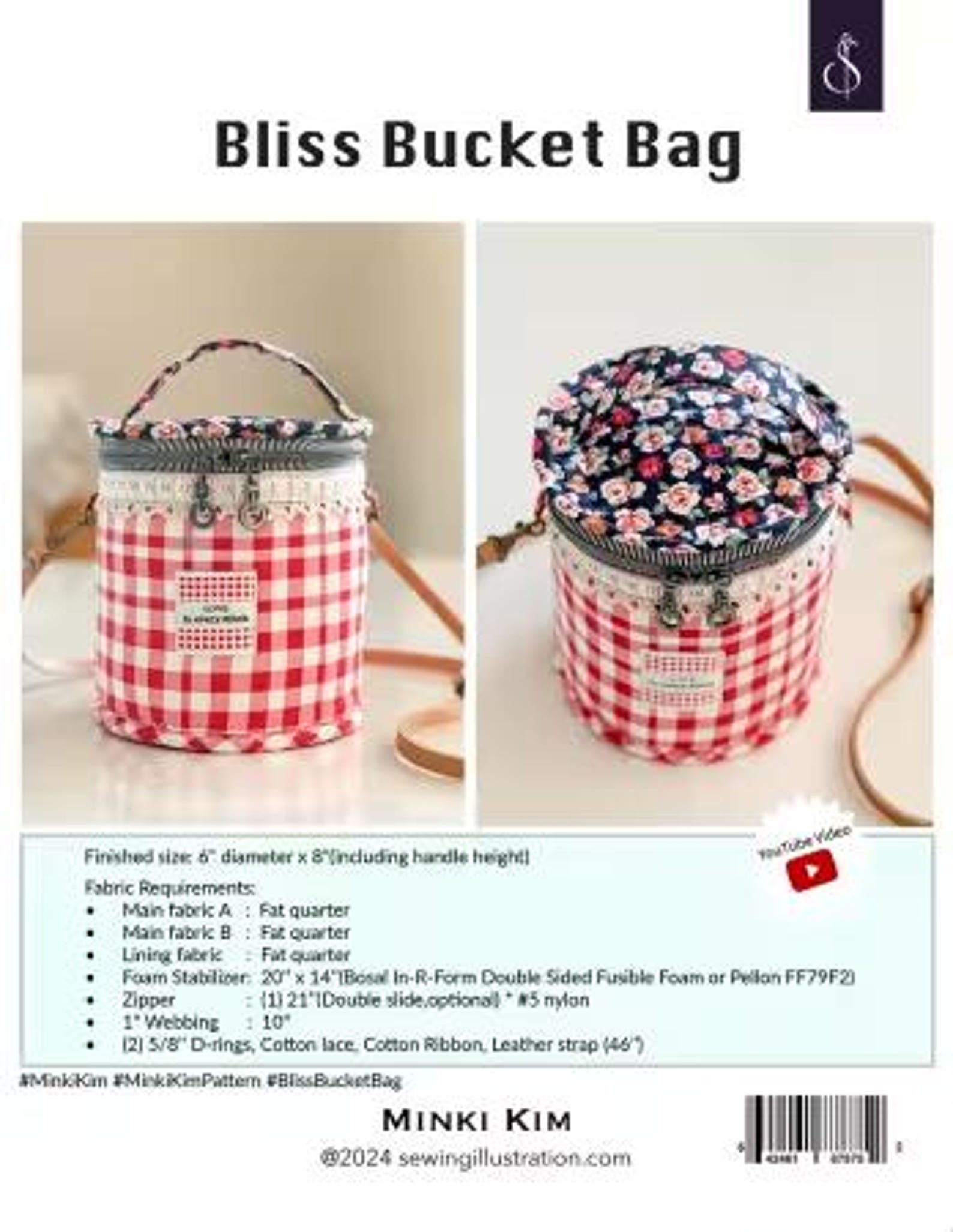 Bliss Bucket Bag Pattern - Minki Kim - Sewing Illustration - Etsy