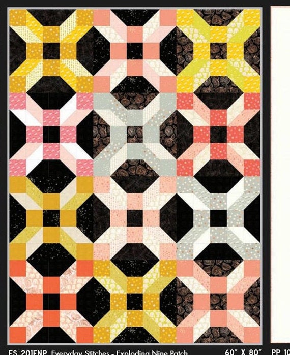 First Light Ruby Star Exploding Nine Patch Quilt Kit - Etsy