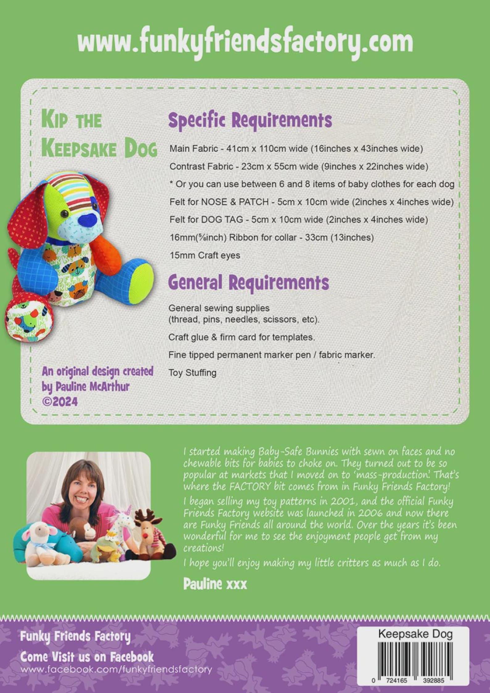 Kip the Keepsake Dog Pattern by Funky Friends Factory - Etsy