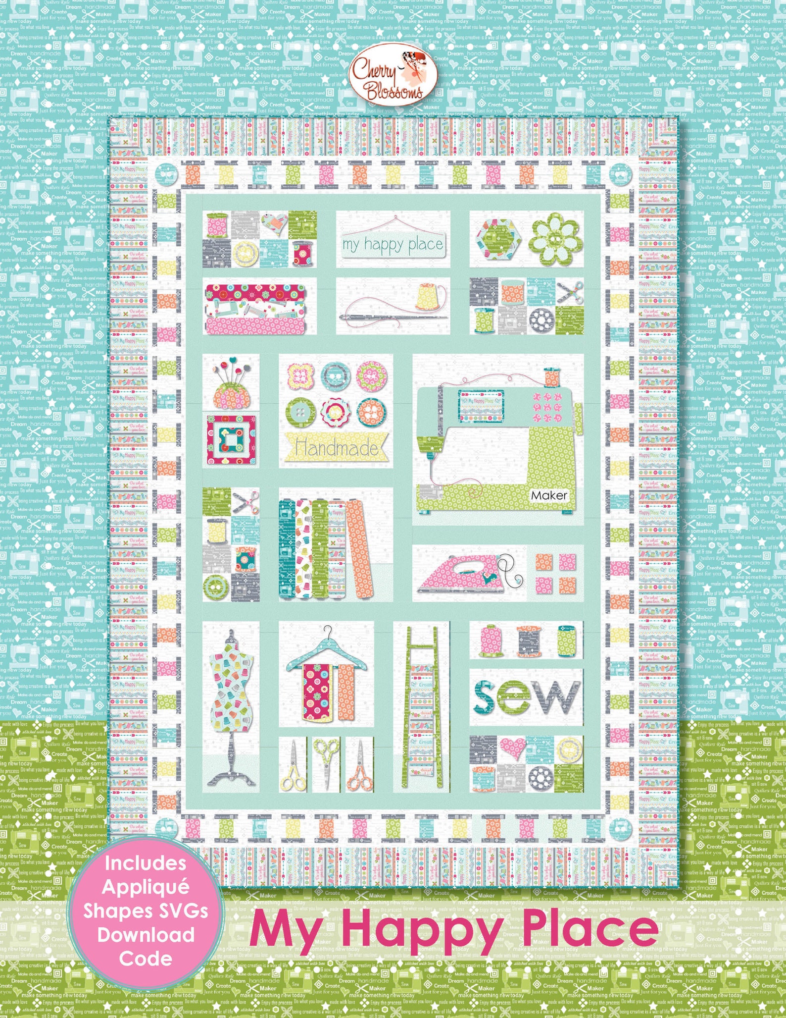 My Happy Place Pattern by Cherry Blossoms Quilts | Etsy