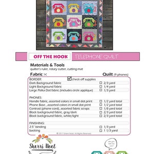 Off the Hook Telephone Quilt Pattern by Sherri Noel - Etsy