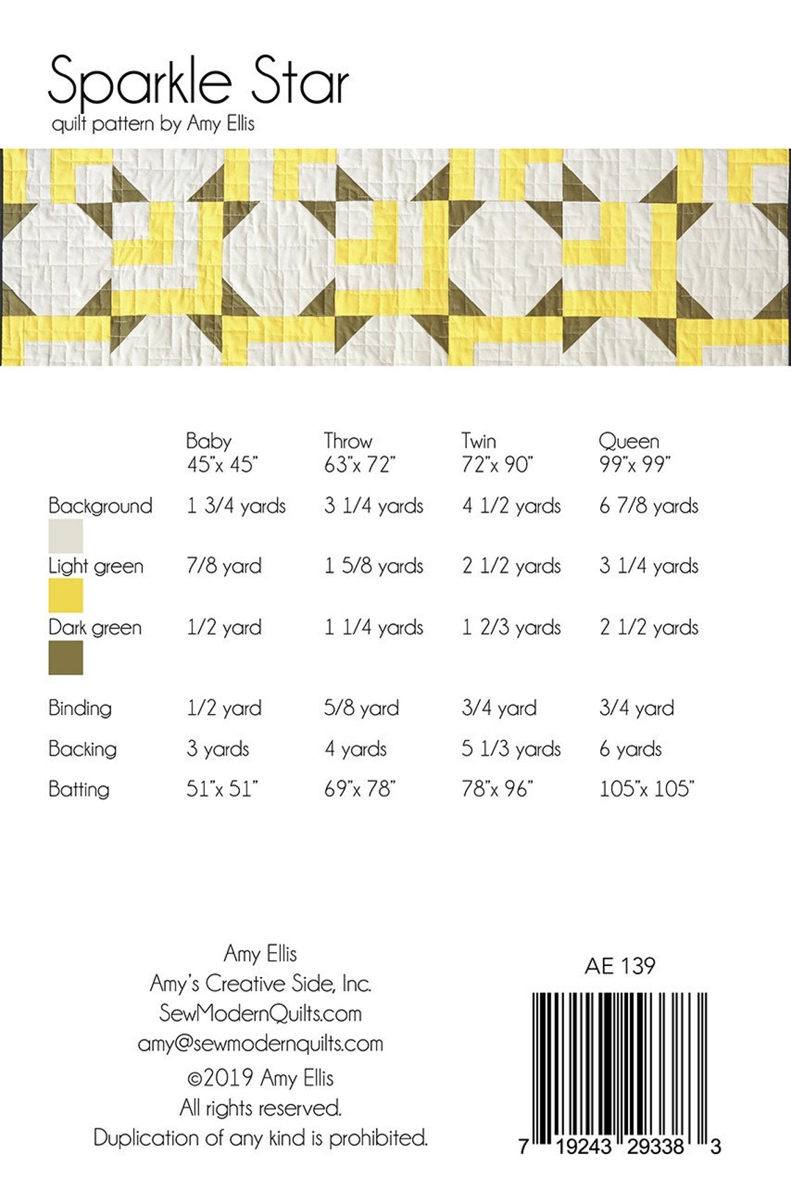 Sparkle Star Quilt Pattern From Amy's Creative Side - Etsy
