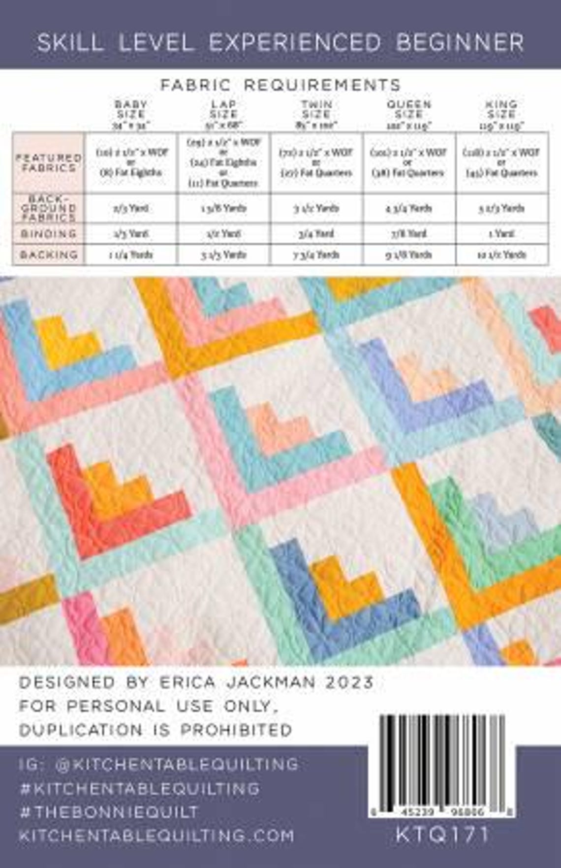 The Bonnie Quilt Pattern by Kitchen Table Quilting - Etsy
