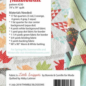 Autumnville Quilt Pattern From Thimble Blossoms by Roskelley, Camille ...