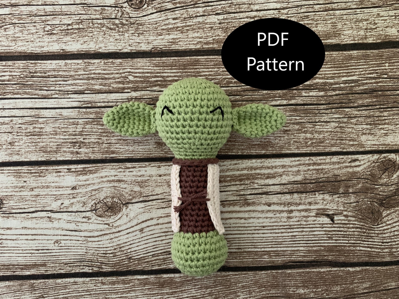 PDF Pattern Crochet Yoda Inspired Baby Rattle Star Wars | Etsy