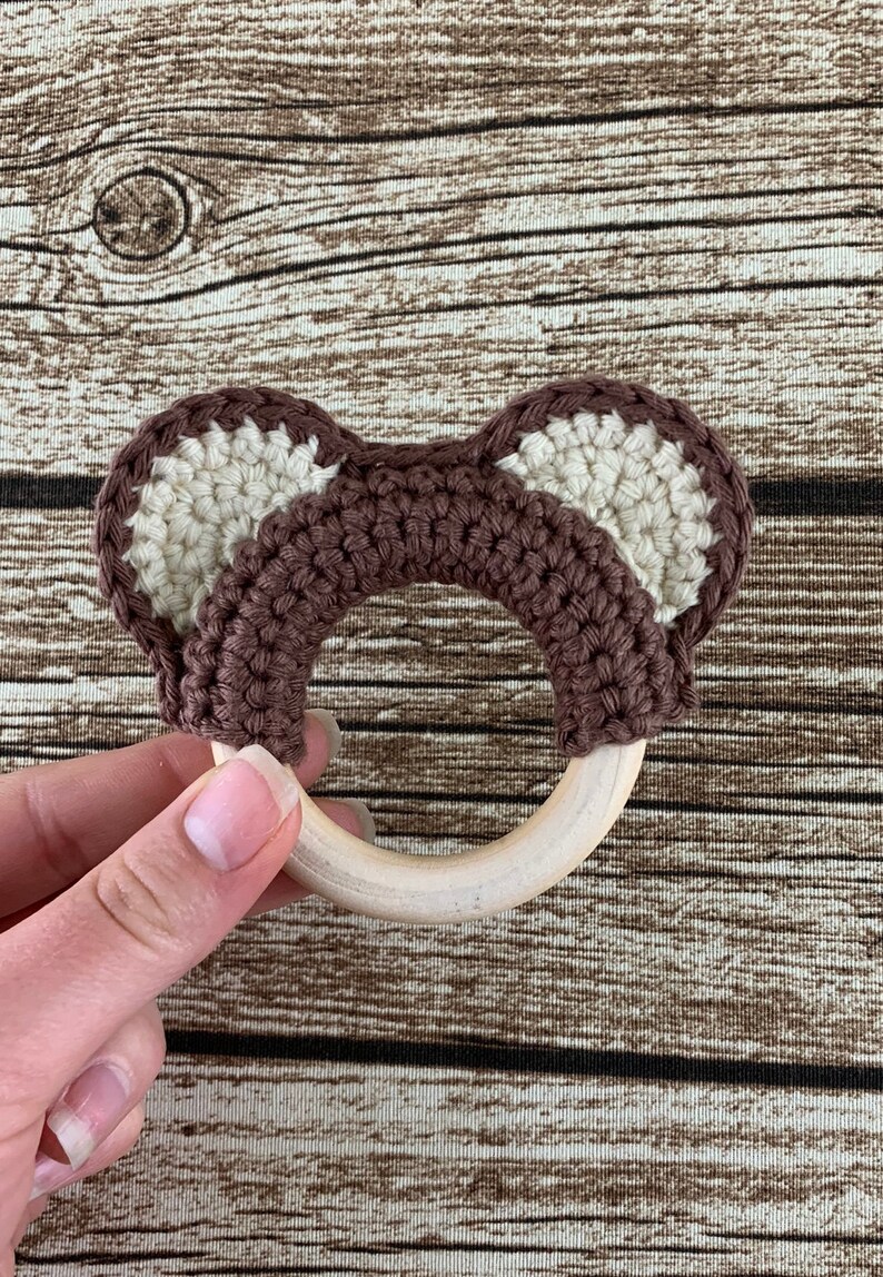 PDF Pattern Crochet Bear Ears Teething Ring Amigurumi | Etsy