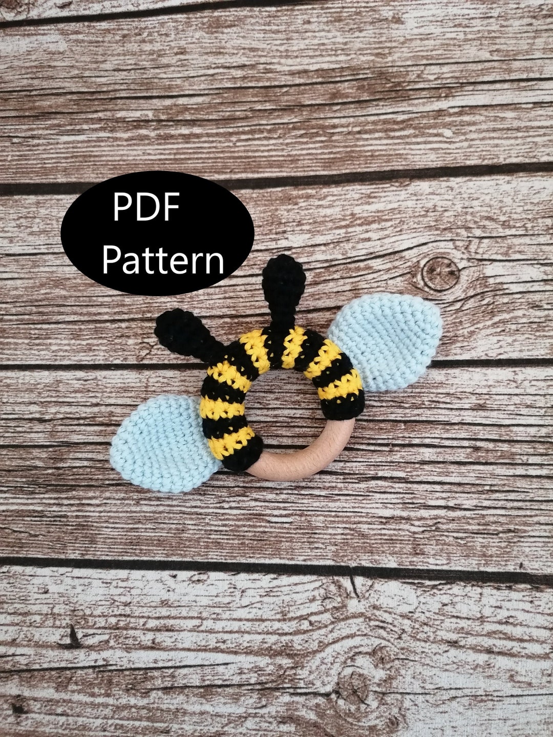 Crochet Bumble Bee Teething Ring Pattern (PDF Pattern) - Etsy