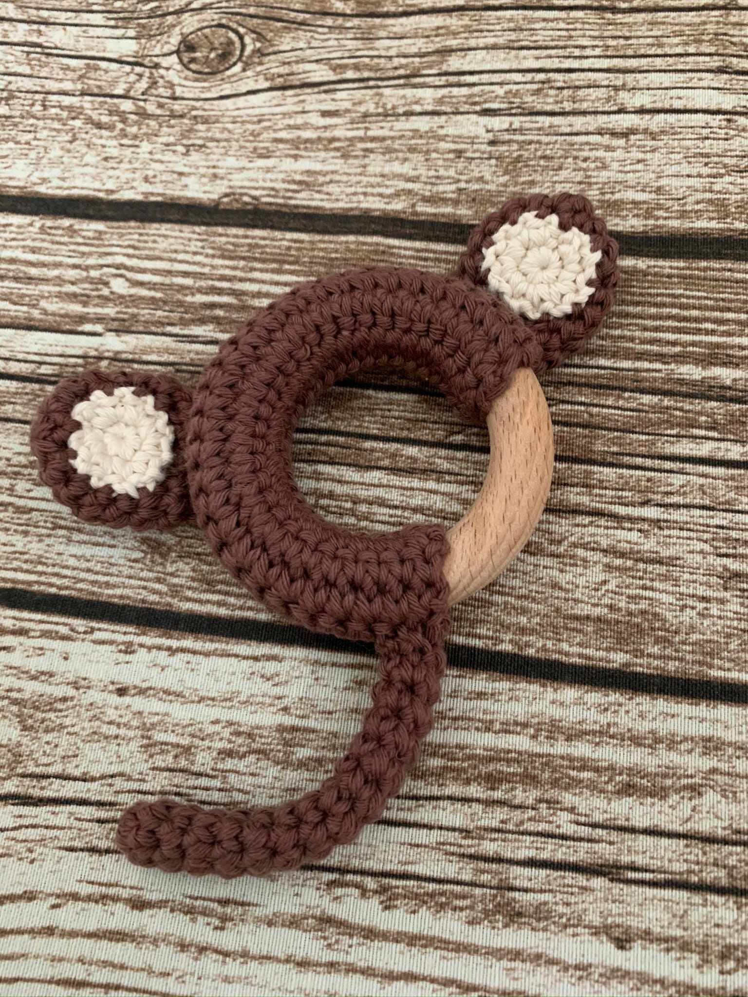 PDF Pattern Crochet Monkey Chimp Teething Ring Teether | Etsy