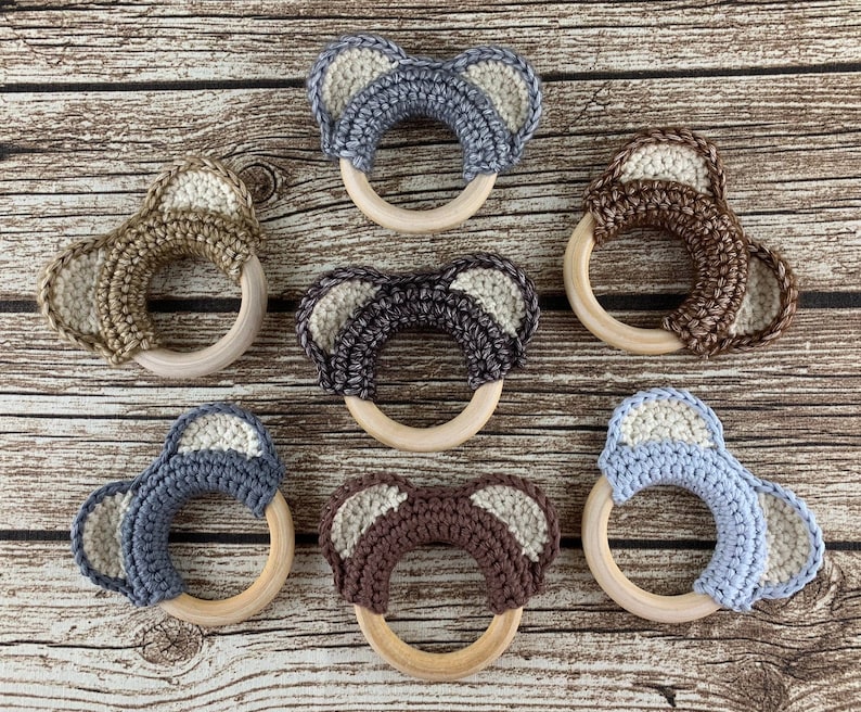 PDF Pattern Crochet Bear Ears Teething Ring Amigurumi - Etsy UK