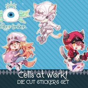 Cells at Work Die Cut Stickers Set - Etsy