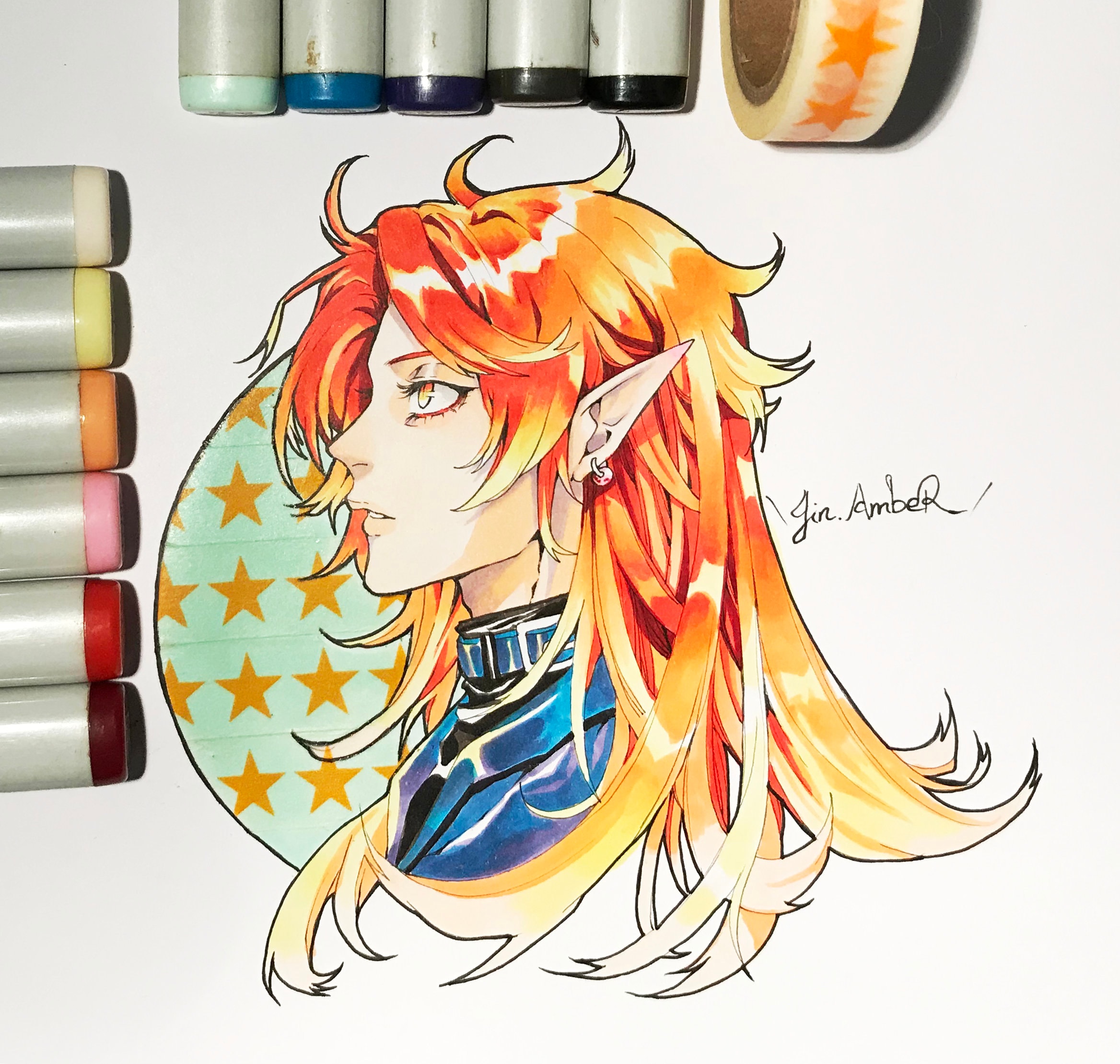 Marker Commission physical Copic Marker Anime Art Commission - Etsy