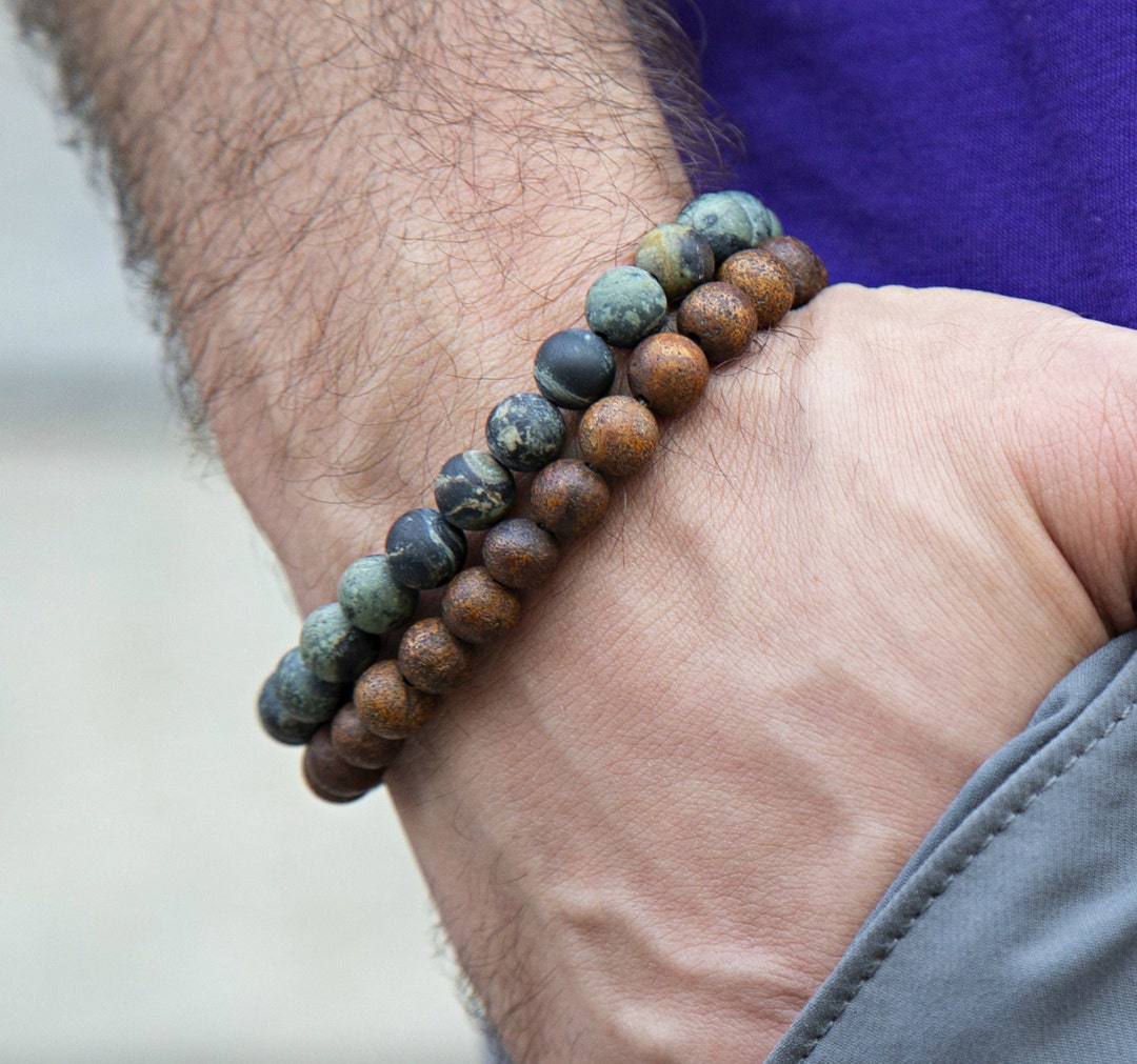 Mens African Bracelet Set Mens Stone Bracelet Mens Bracelet - Etsy