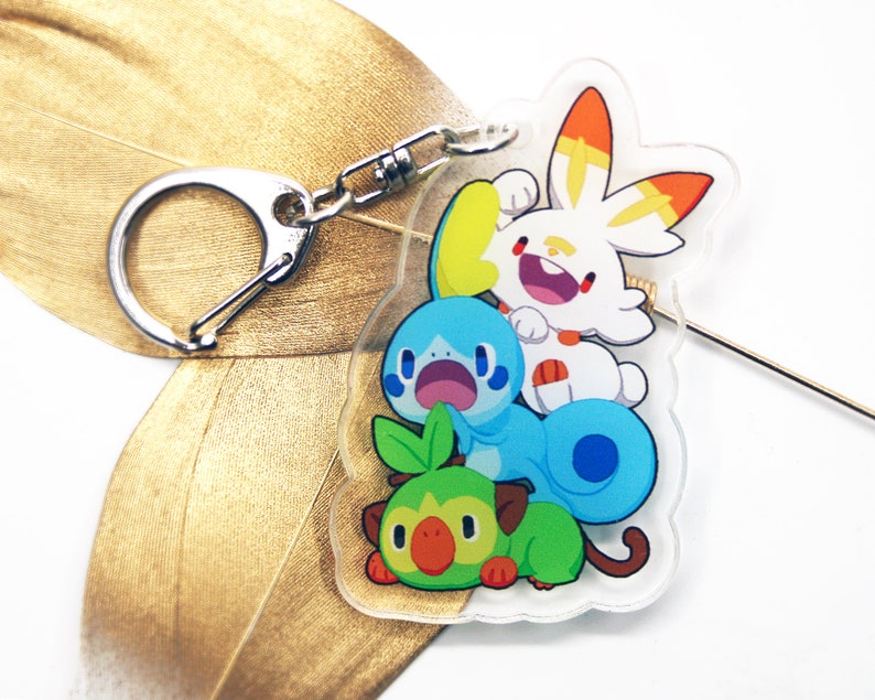 Pokemon Gen 8 Starters Clear Acrylic Keychain | Etsy