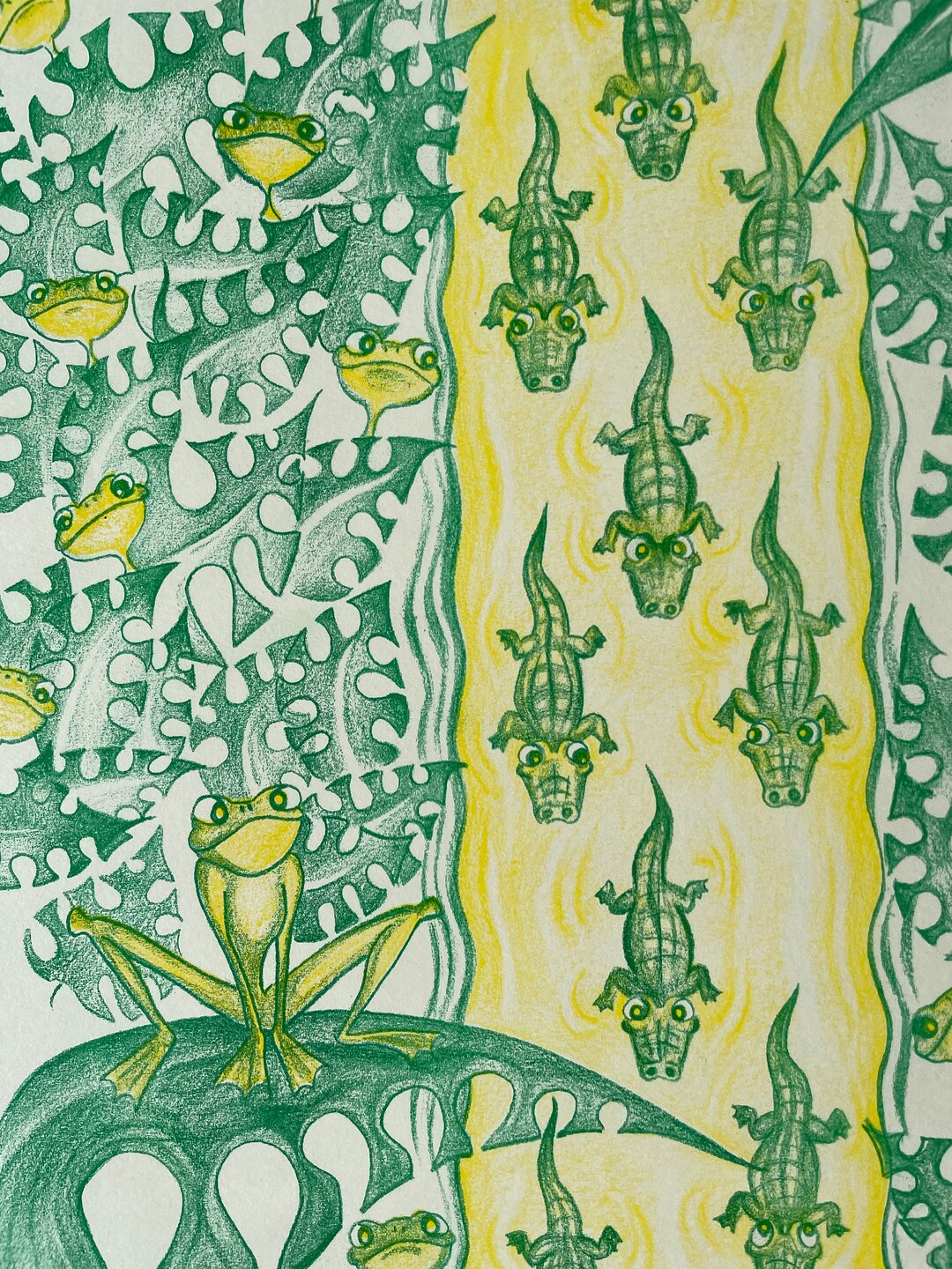 Jungle Frogs and Crocodiles Poster, A3 Format - Etsy