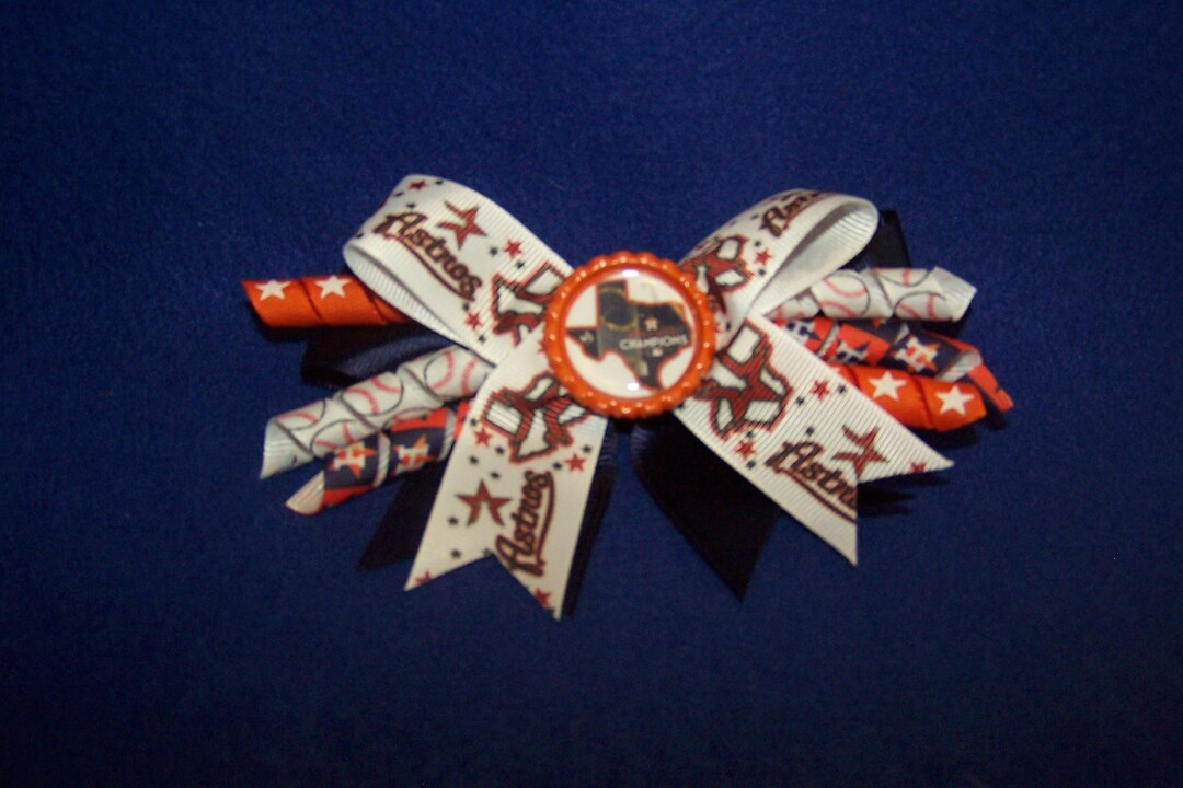 Houston Astros Baseball Small Hair Bow 1 - Etsy UK