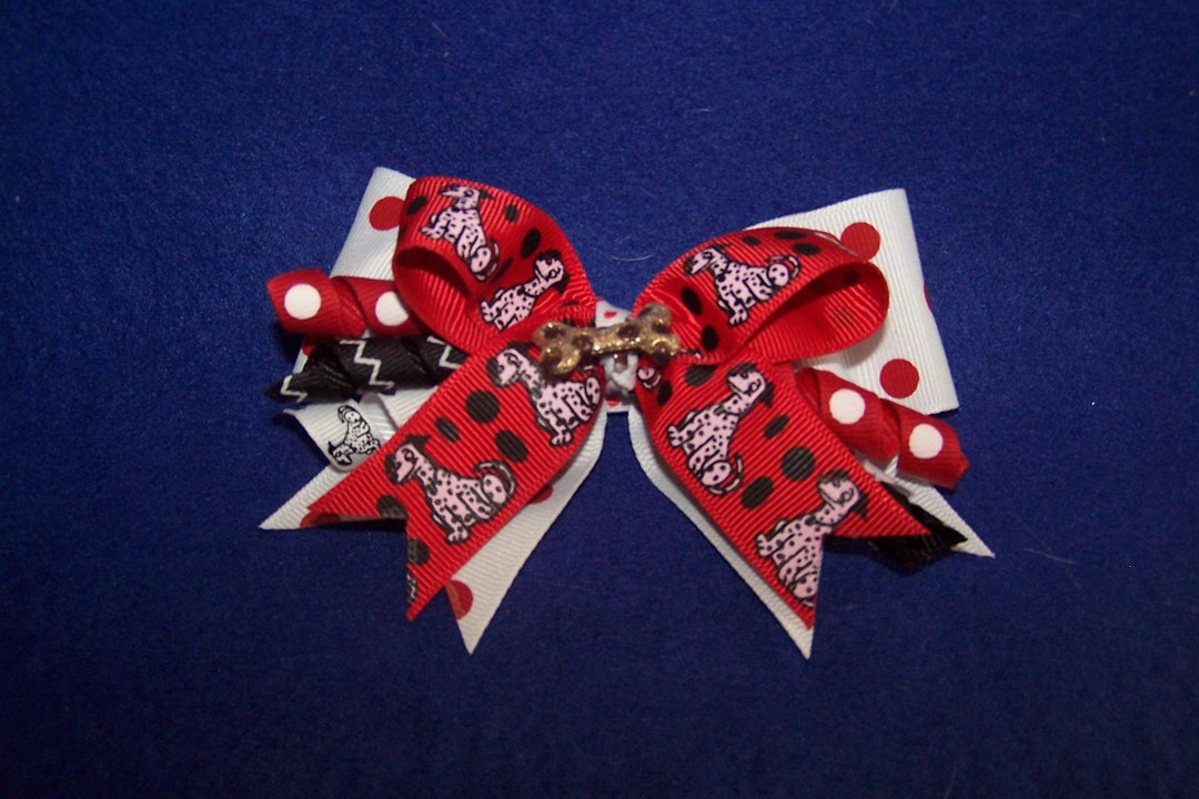 Dalmation Small Hair Bow #3 Dots - Etsy