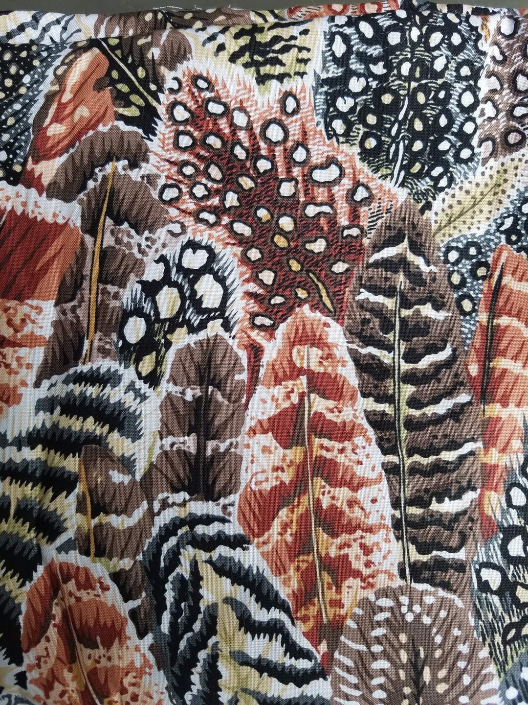 1/2 Yard Philip Jacobs Snow Leopard Arcadia Feathers in Brown Fabric ...