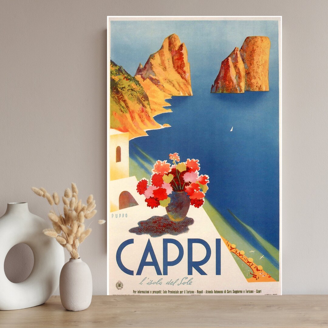 Capri Italy Travel Print/retro Poster Travel/vintage Poster Travel ...