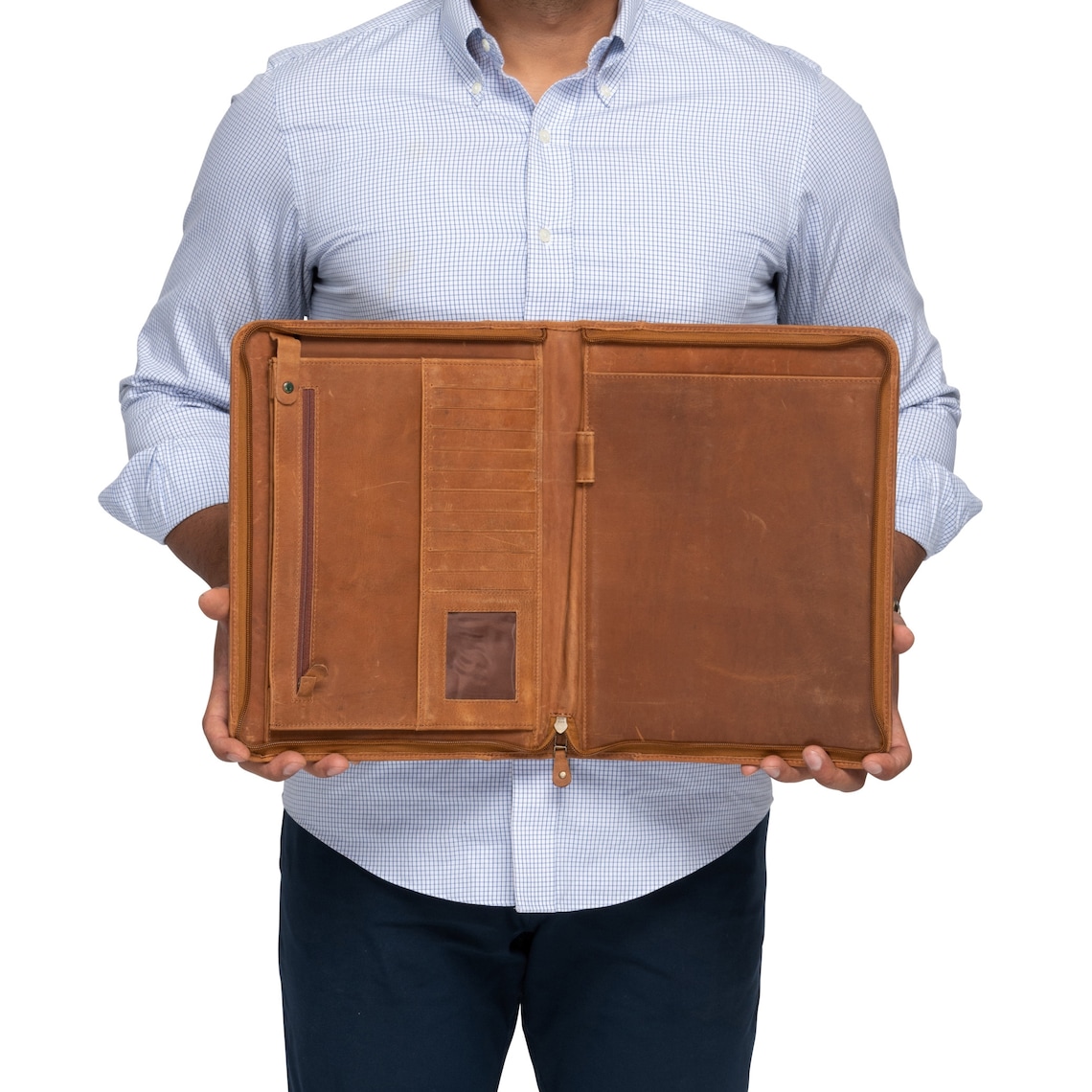 Leather Portfolio for Men Leather Organizer Padfolio With - Etsy