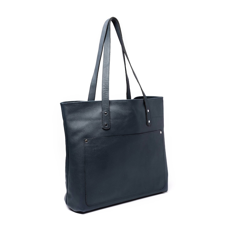 Leather Tote Bag for Women, Personalized Totes Outside Pocket, Leather ...