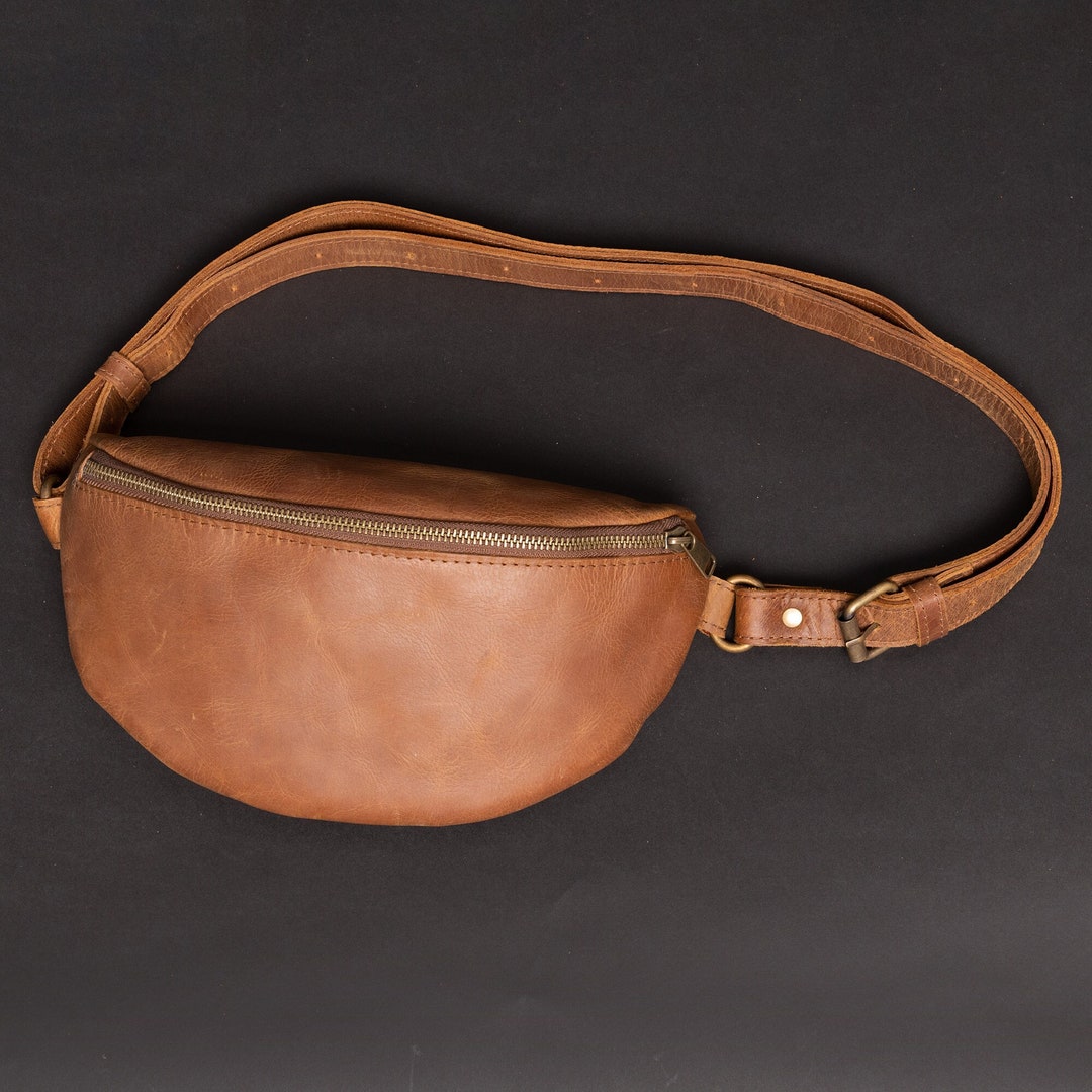 Leather Hip Bag Men Women Full Grain Leather Fanny Pack Bum Bag ...