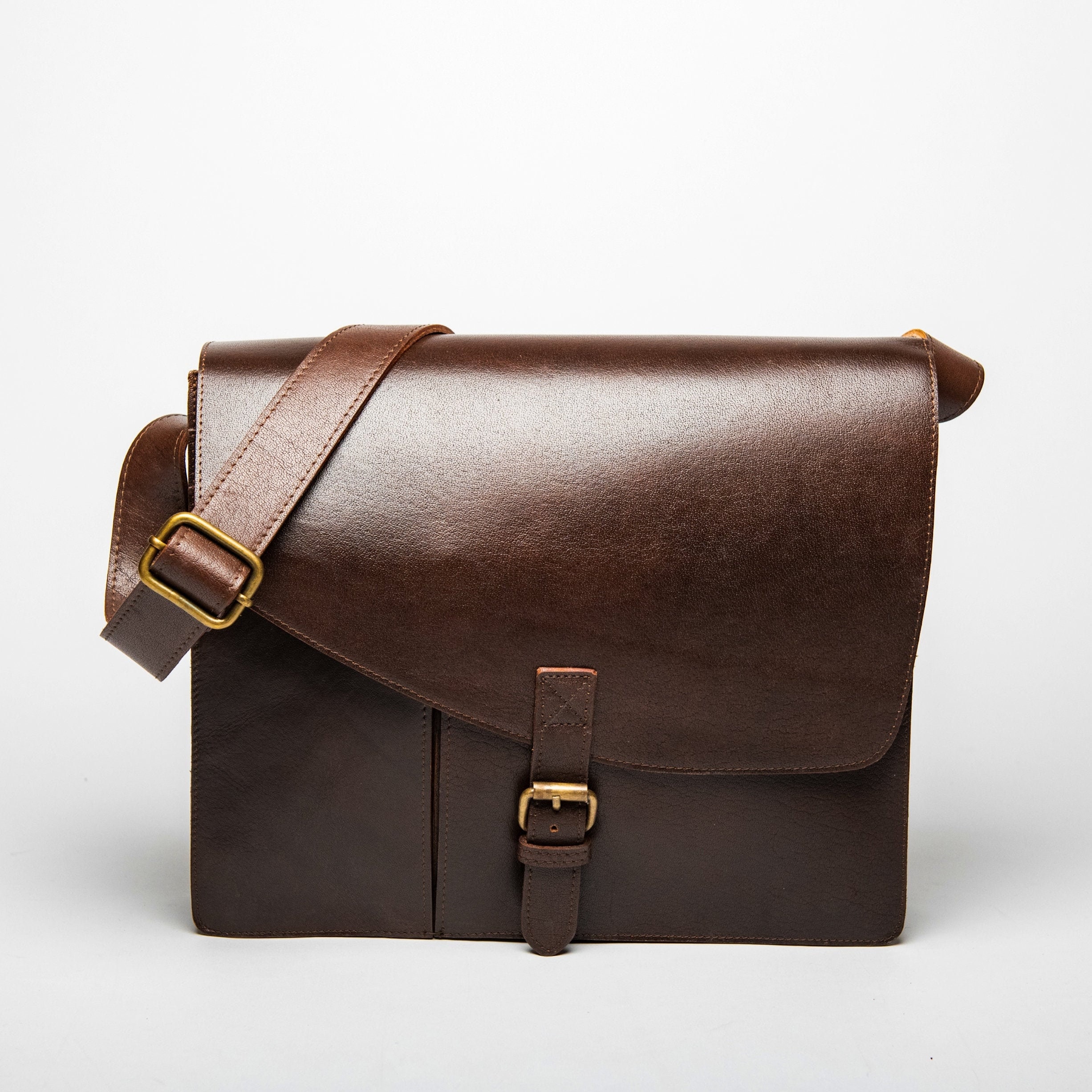 Leather Messenger Bag, Personalized Crossbody Laptop Bag for Men ...