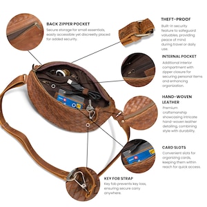 Womens Leather Bum Bag Full Grain Leather Waist Bag Fanny Pack ...