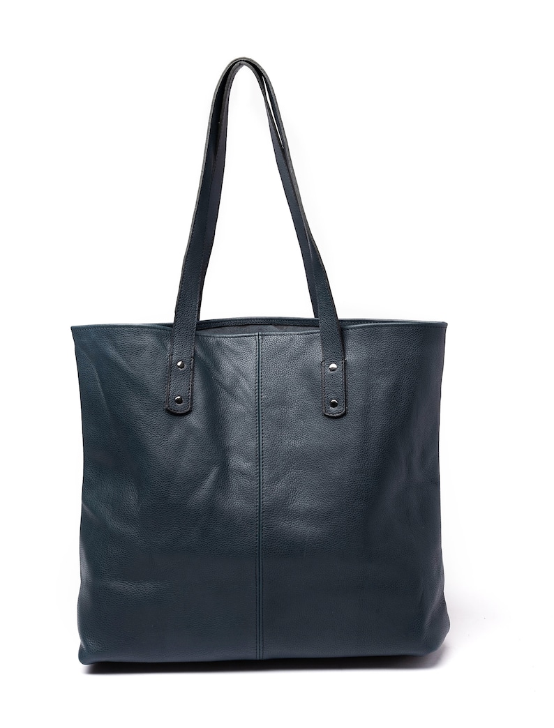 Leather Tote Bag for Women Personalized Totes Outside Pocket | Etsy