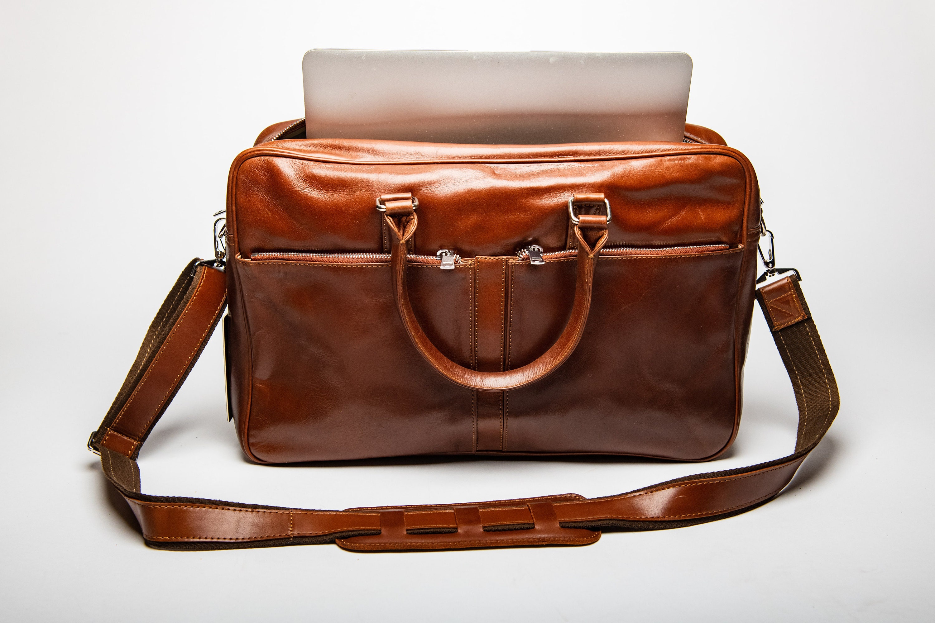 Leather Messenger Bag Men, Leather Laptop Briefcase 17 Inches ...