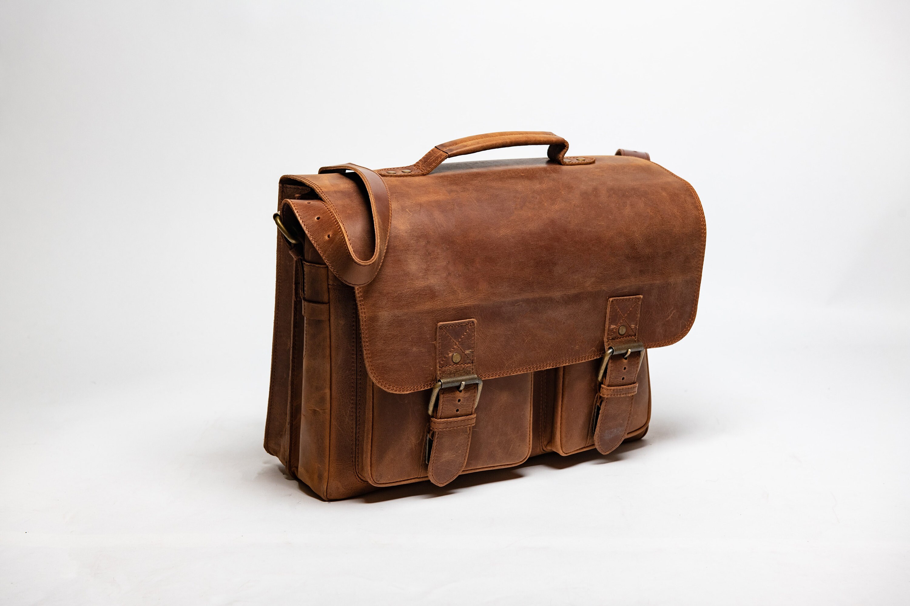 Leather Briefcase for Men Personalized Full Grain Leather - Etsy