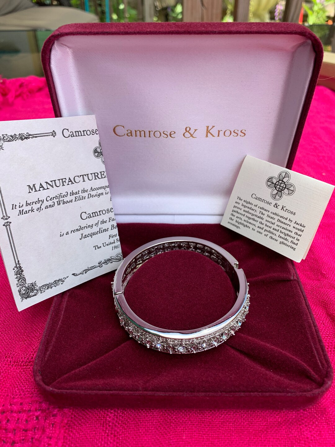 JBK Camrose and Kross Silver Tone Clamper Rhinestone Bracelet - Etsy