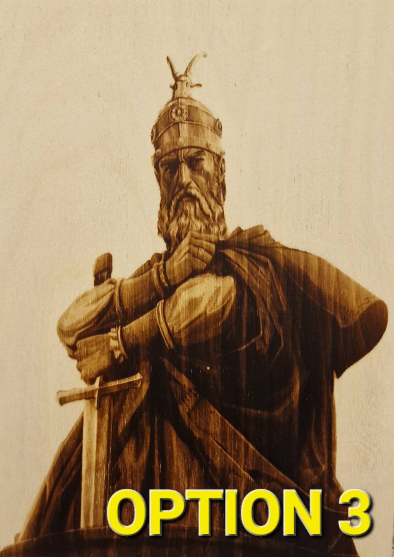 Gjergj Kastrioti Skenderbeu,photo Burned on Wood Pyrography. ( A4 Size ...