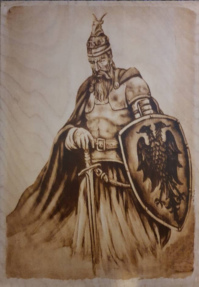 Art & Collectibles Wood & Linocut Prints Gjergj Kastrioti Skenderbeu ...