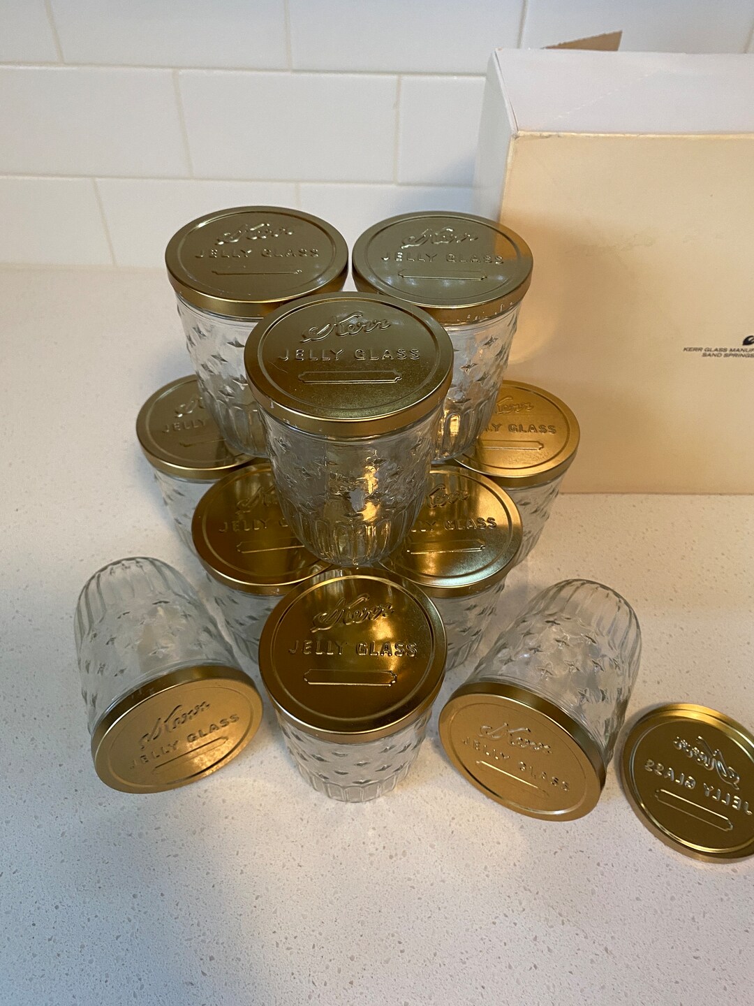 Kerr Atomic Stars Jelly Jars Gold Lids 1960s SET RARE FIND - Etsy