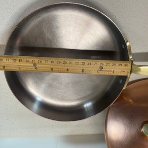 Castle Copper Pan With Lid & Brass Handles Ireland Vintage Chefs Pan - Etsy