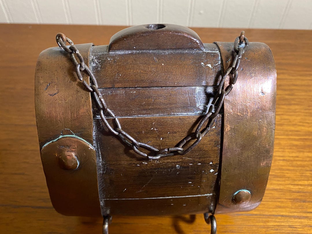 EXTREMELY RARE 18th Century Costrel Canteen Cider Ale Barrel Copper ...