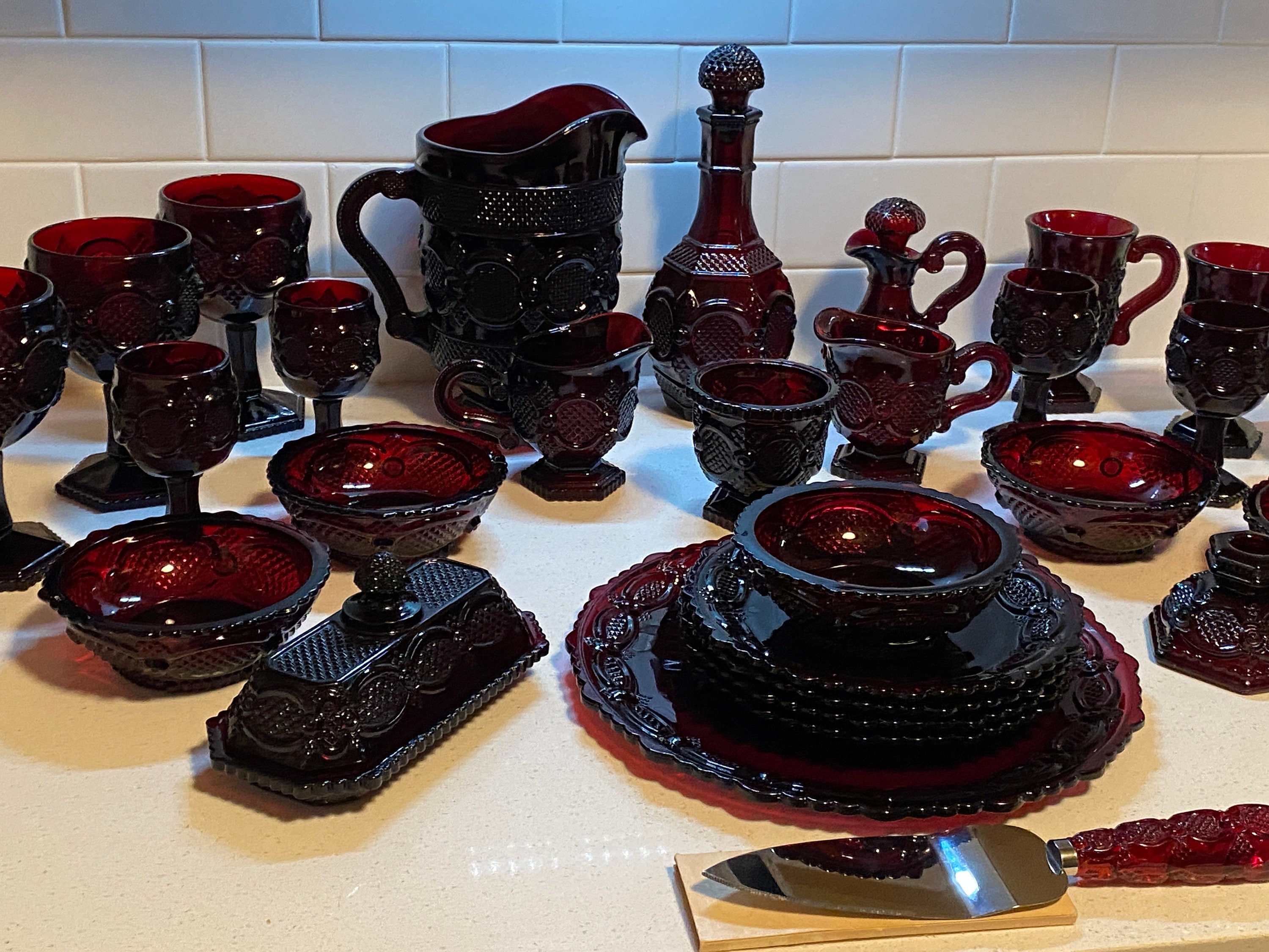 1876 Cape Cod Collection Vintage by Avon Ruby Red Glass MANY OPTIONS ...