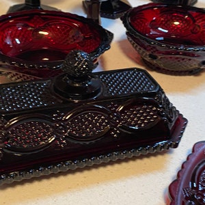 1876 Cape Cod Collection Vintage by Avon Ruby Red Glass MANY OPTIONS ...