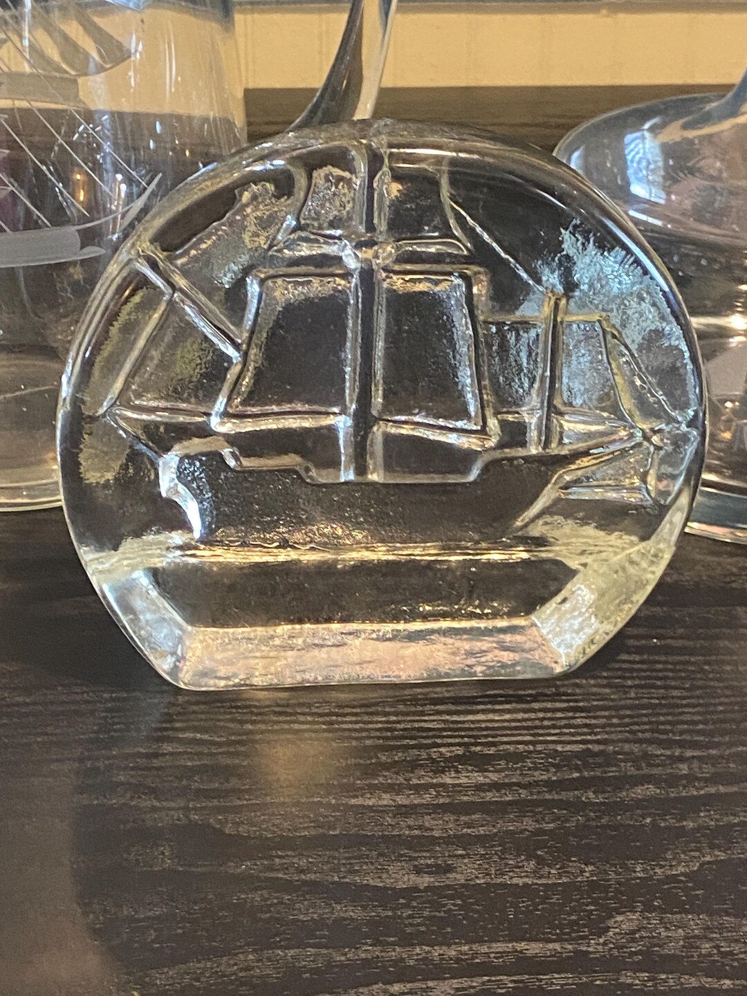 BLENKO Ship Book End Paperweight American Art Glass Beautidul Quality ...