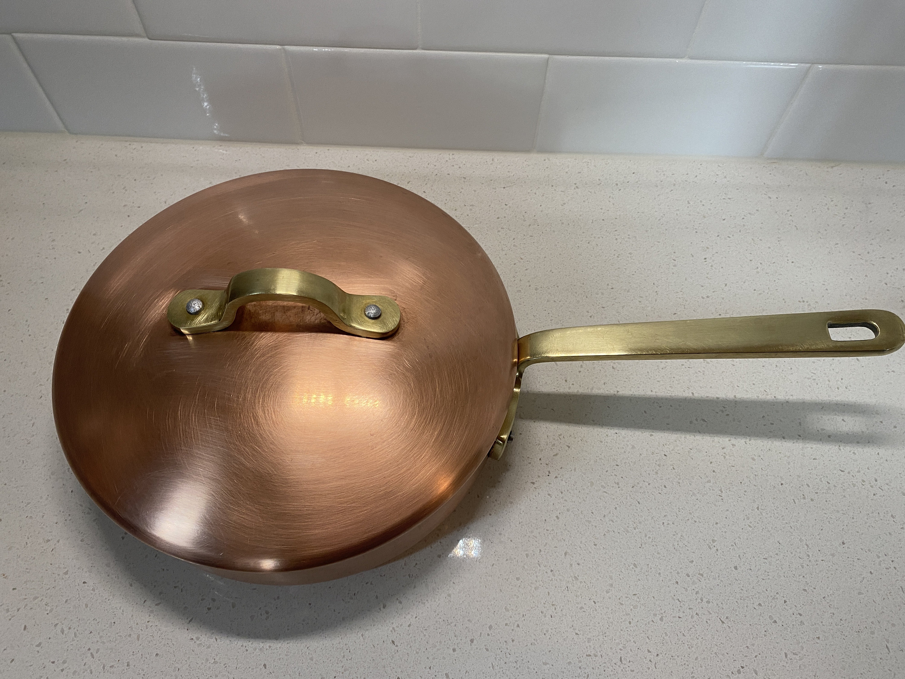 Castle Copper Pan With Lid & Brass Handles Ireland Vintage Chefs Pan - Etsy