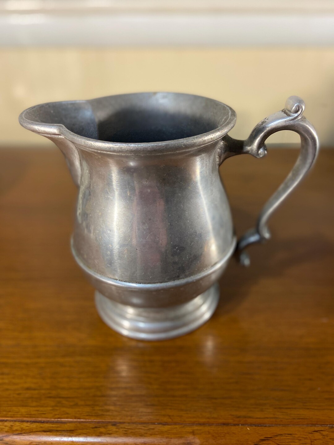 Large Pewter Pitcher Vintage Heavy Quality Elegant Baluster Shape With ...