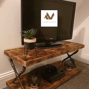 Industrial Tv Stand With Iron Pipe Fittings - Etsy UK