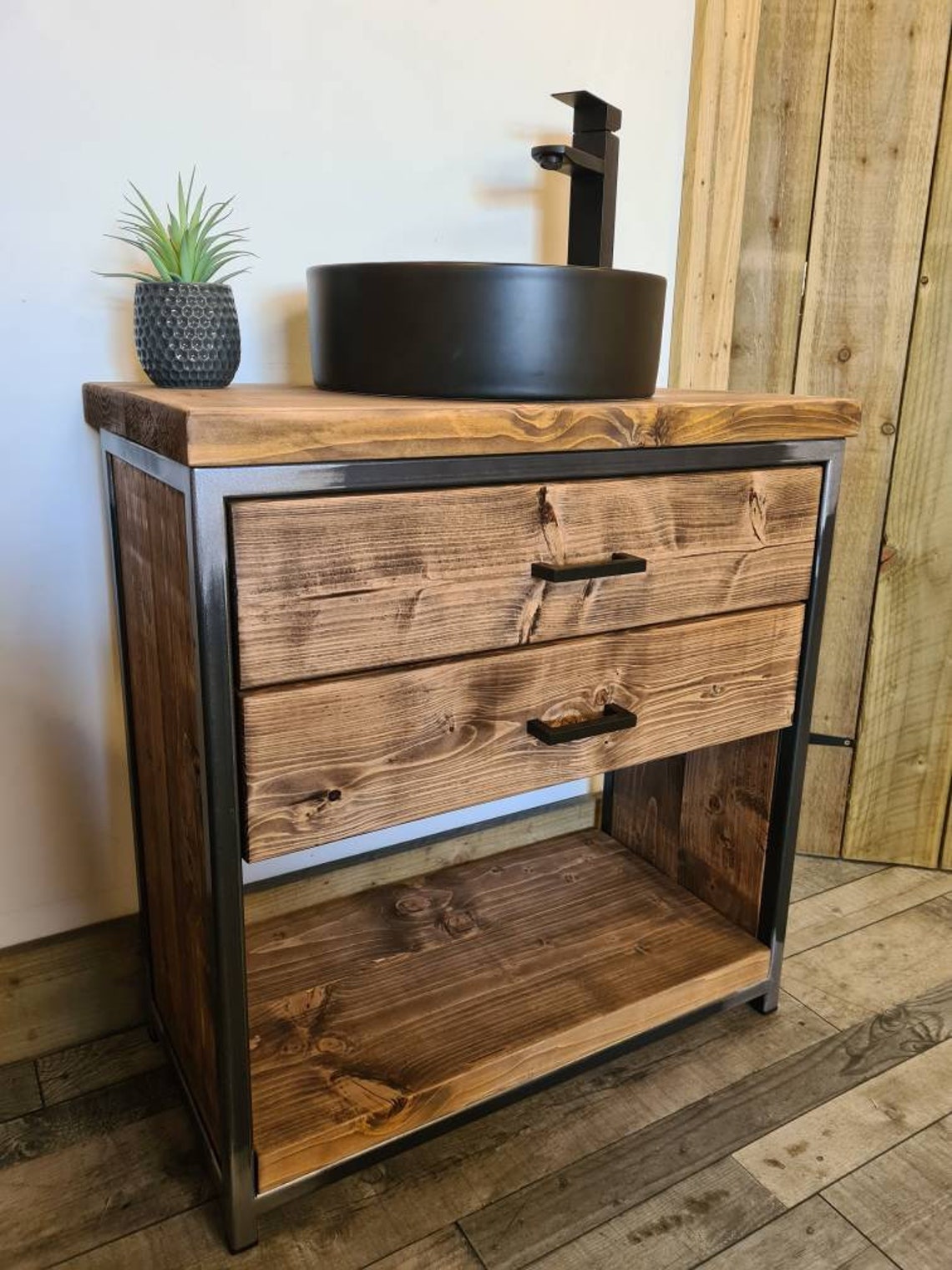Industrial Vanity Unit Rustic Handmade Without Basin Matt | Etsy