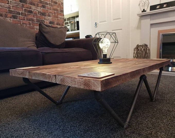 Coffee Table Industrial Rustic Timber Unique - Etsy UK